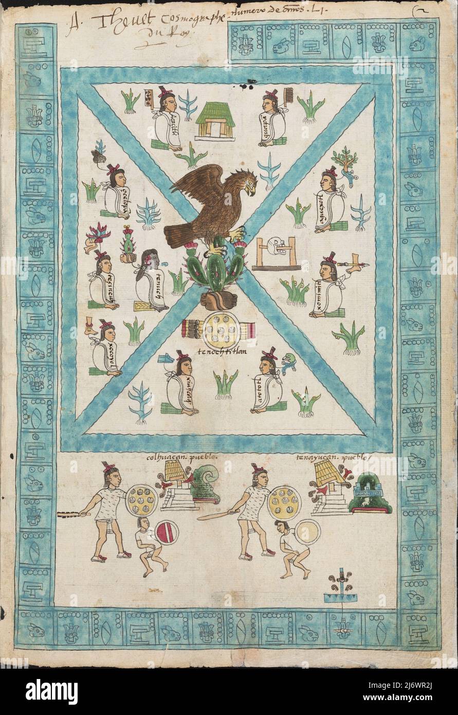 cover page of the Codex Mendoza, ca. 1541 Stock Photo - Alamy