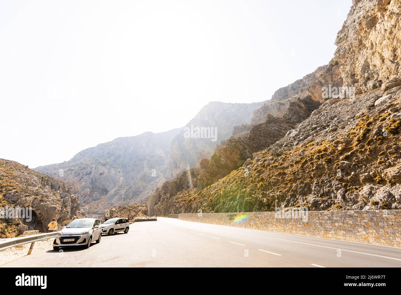 mountains and gorge, Crete road Stock Photo - Alamy