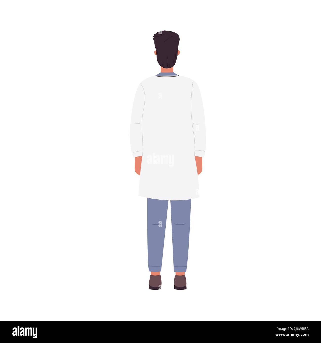 Back view of standing hospital doctor. Medical staff, clinical worker ...