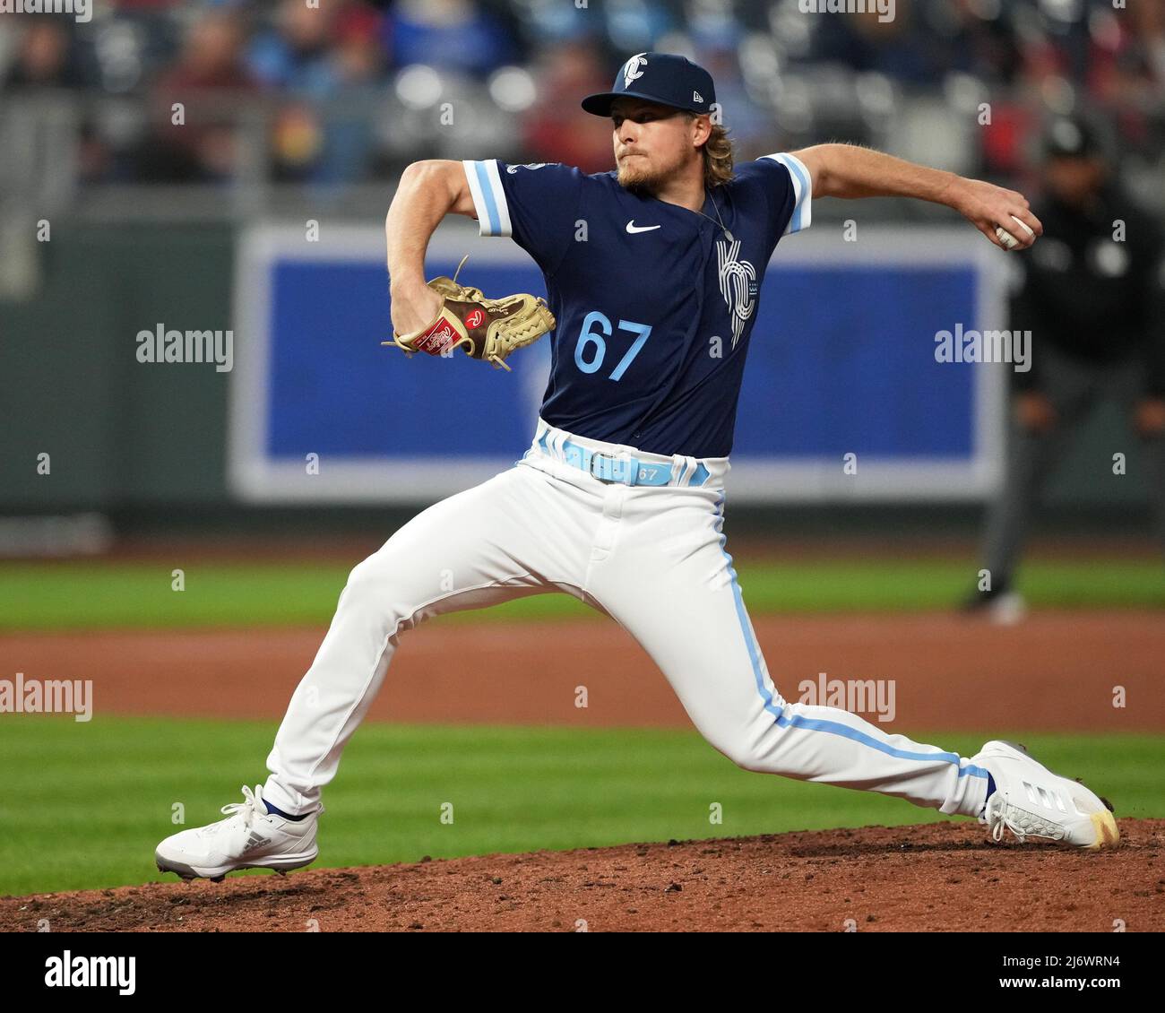 May 03, 2022: Kansas City Royals relief pitcher Gabe Speier (67) delivers a pitch in the 9th ...