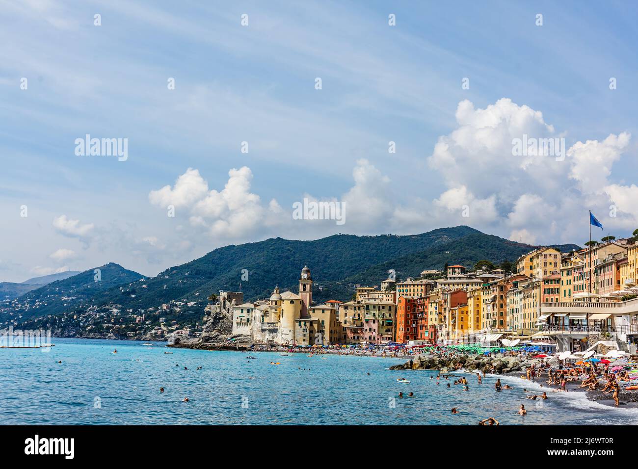 coast of Liguria, beach in Camogli by Genova, Italy Stock Photo - Alamy