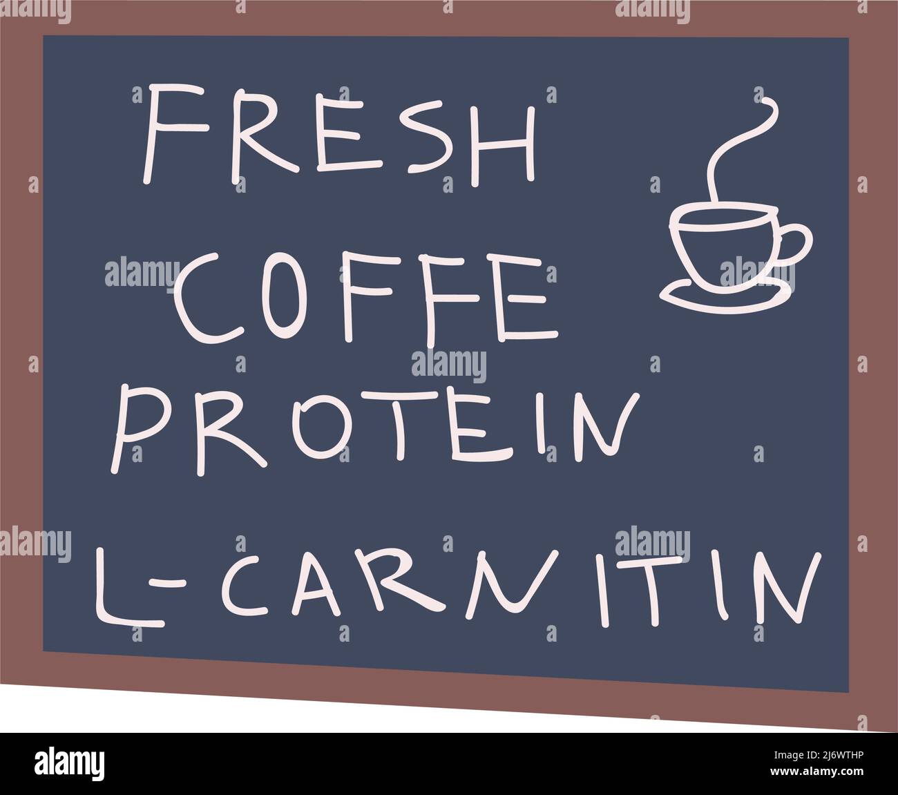 Handwritten menu chalkboard for cafe semi flat color vector object ...