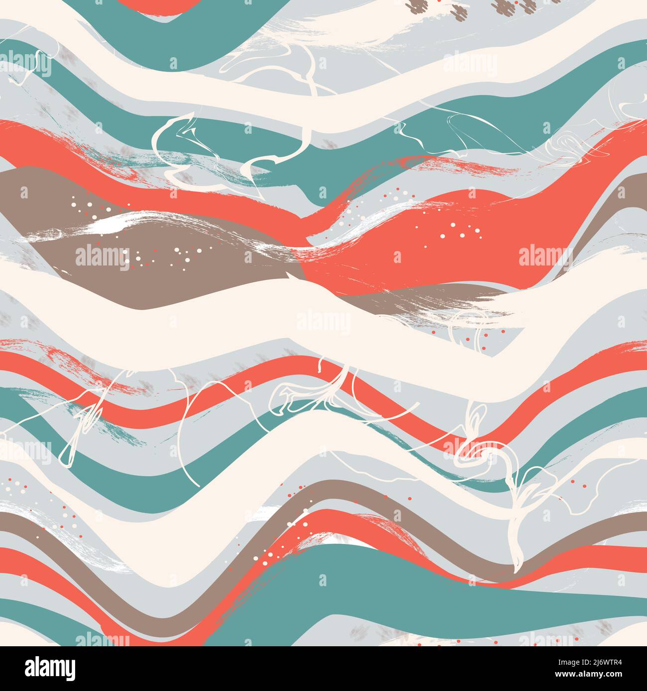 Curved wave lines abstract seamless repeat pattern Stock Vector Image ...