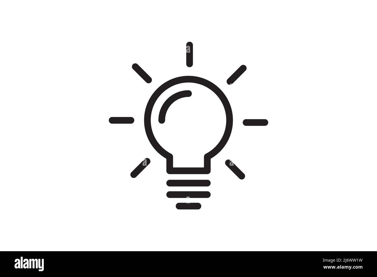 Idea symbol creative concept. Light bulb light vector icon. Power and energy sign. Line design ...
