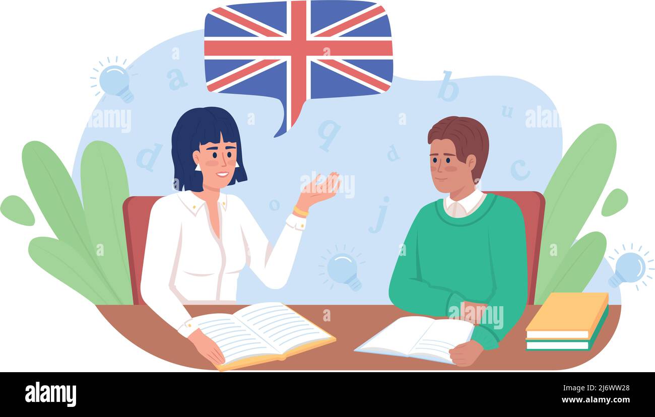 English class 2D vector isolated illustration Stock Vector Image & Art ...