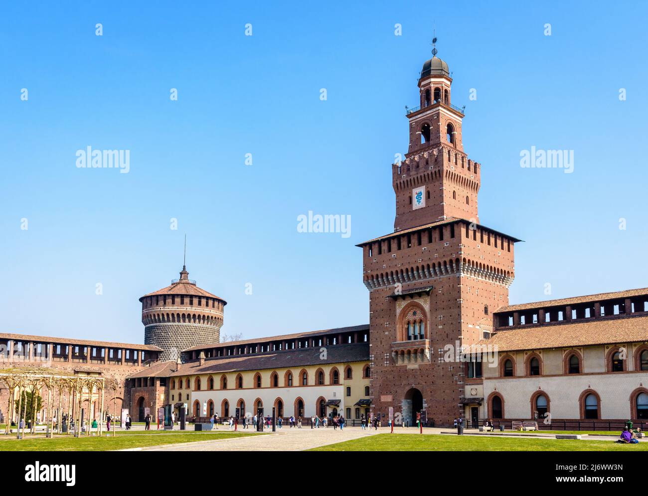 The Torre del Filarete, the main tower of the Castello Sforzesco ...