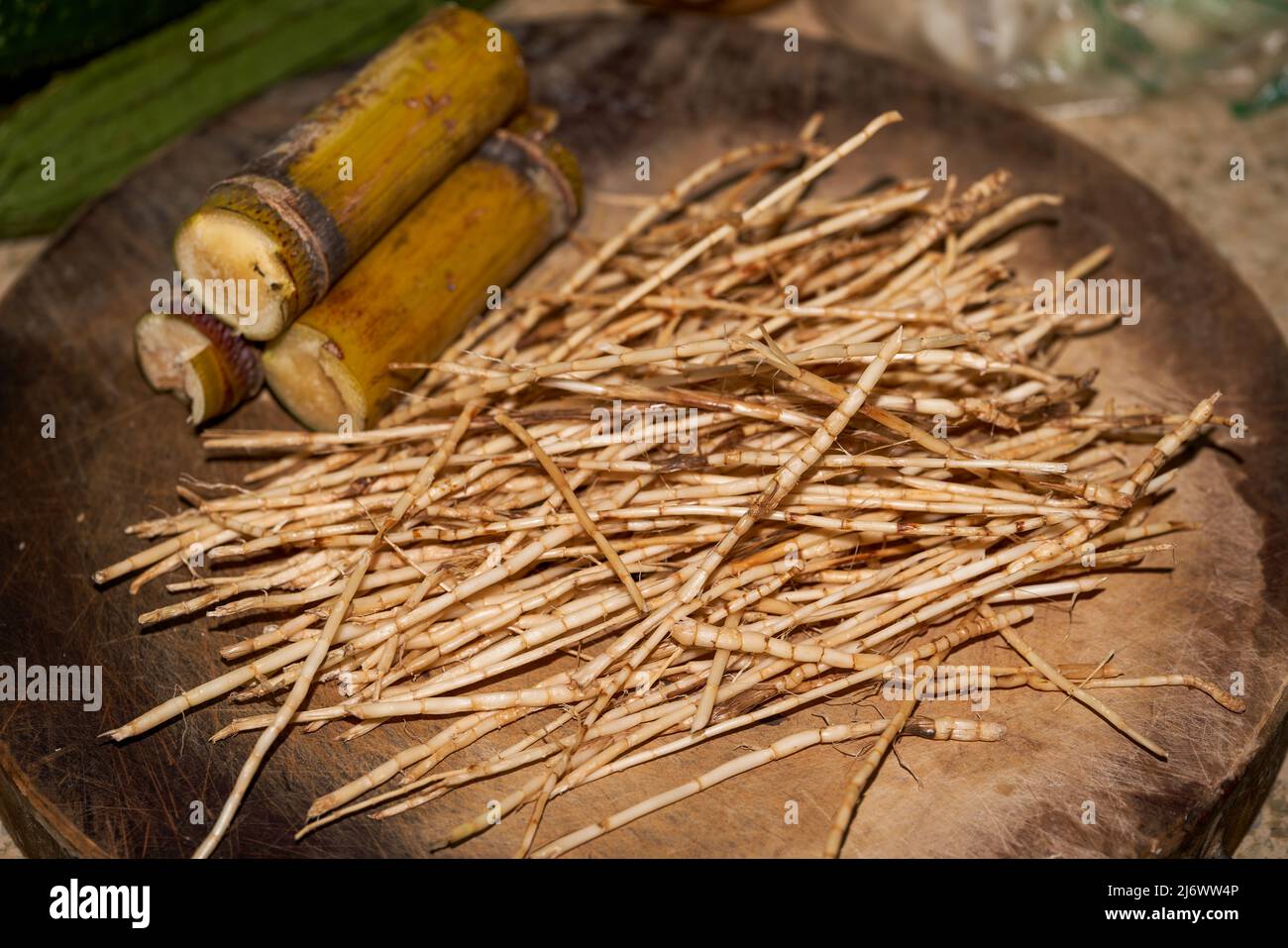 One of the raw materials of choke root, bamboo and sugarcane water for ...