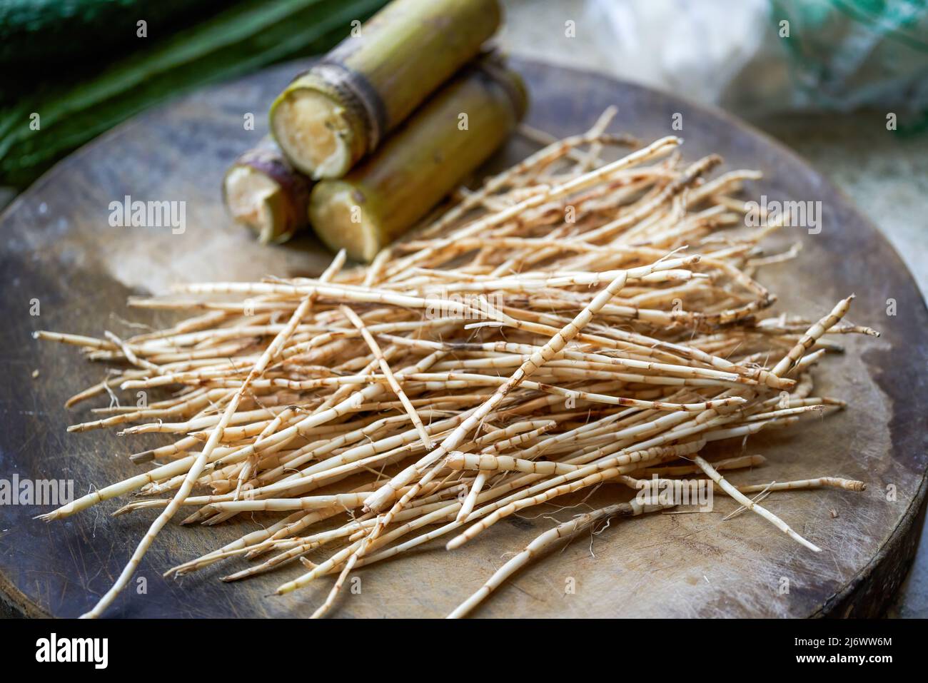 One of the raw materials of choke root, bamboo and sugarcane water for ...