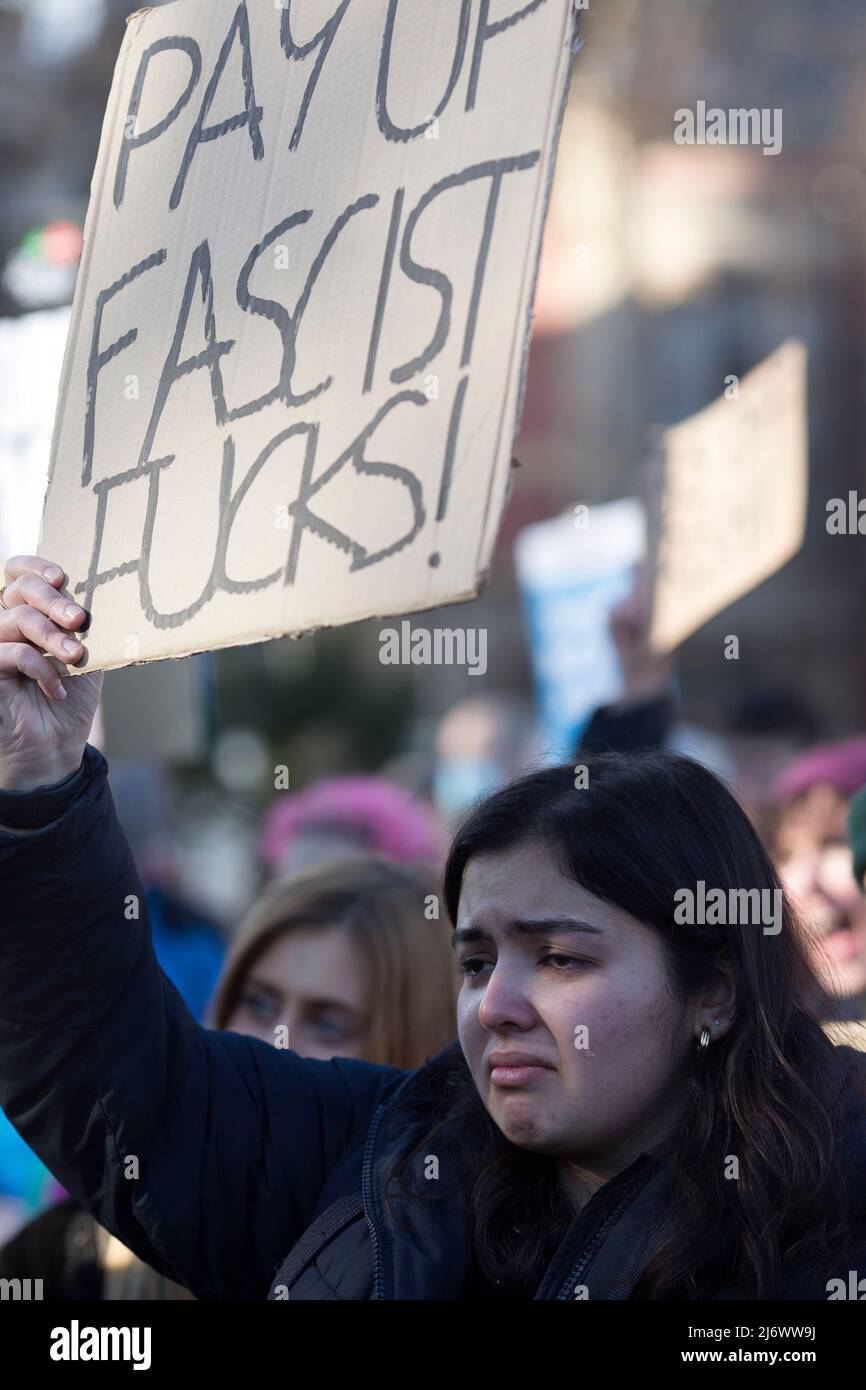 Participants gather during a Cost of Living Crisis demonstration in ...