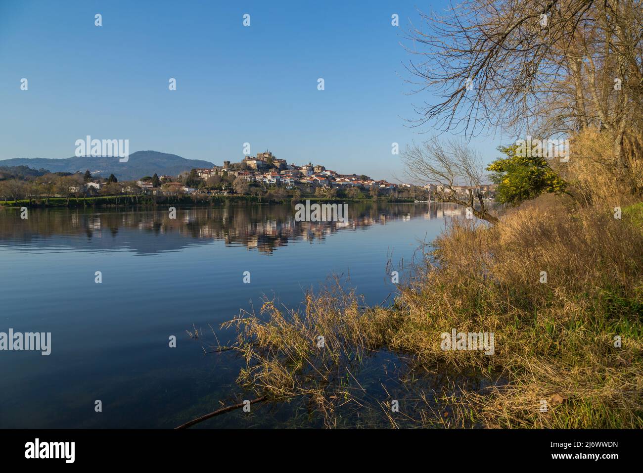 View of the River Minho from the International Bridge of Tui, Valenca ...