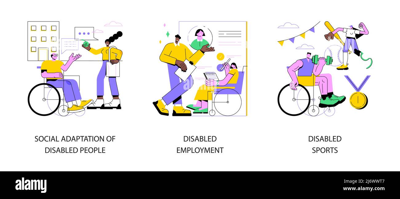 Inclusive social environment abstract concept vector illustration set ...