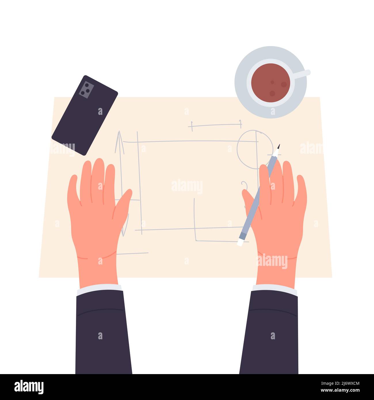 Architect engineer building project. Planning and development ...