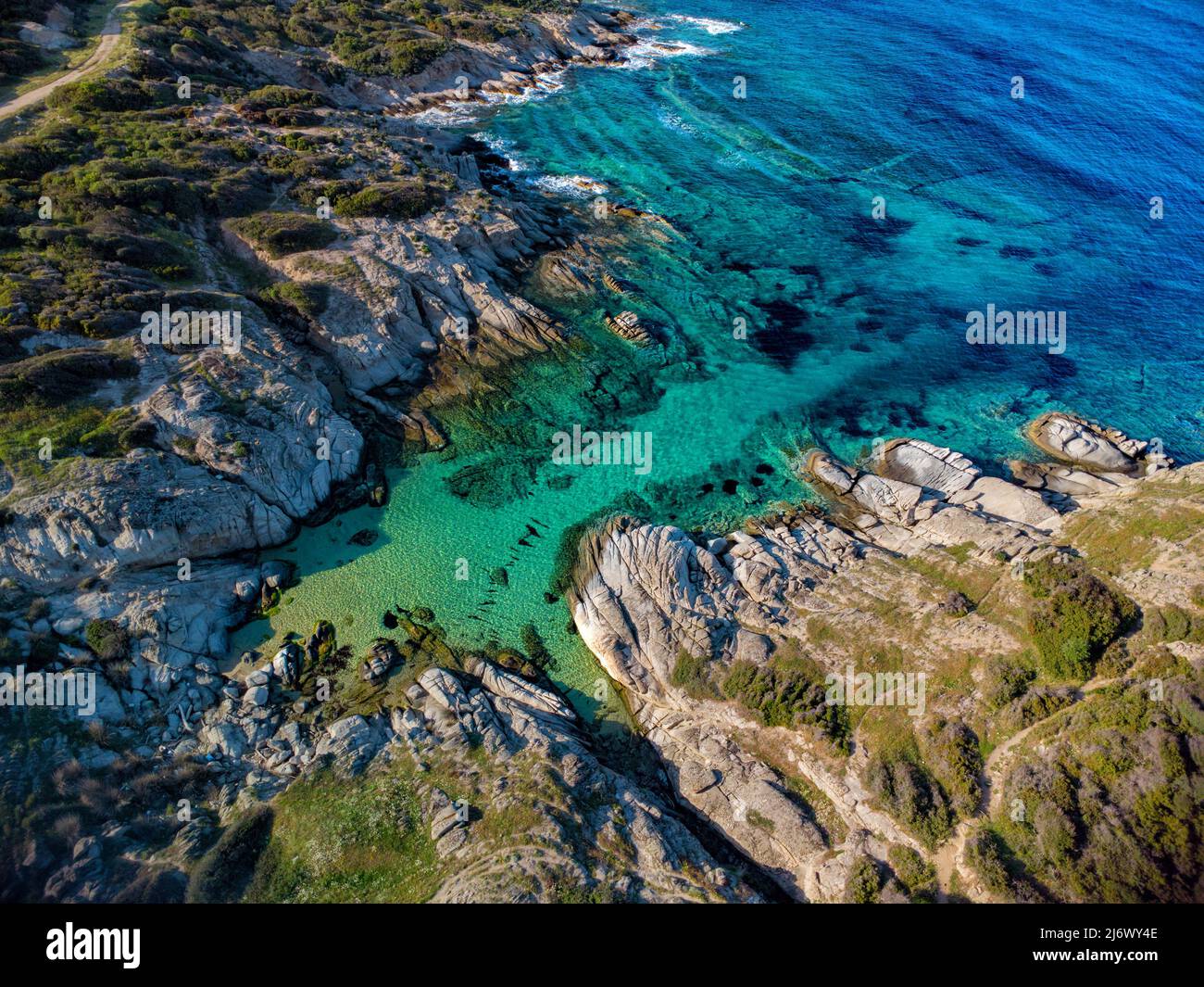 Aerial view of Tigania beach, Sithonia, Greece Stock Photo - Alamy