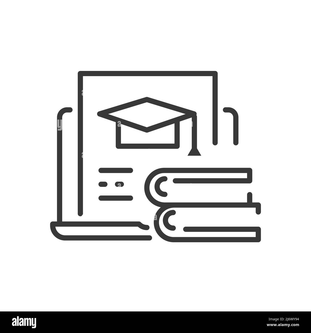 Remote online learning - vector line design single isolated icon Stock ...