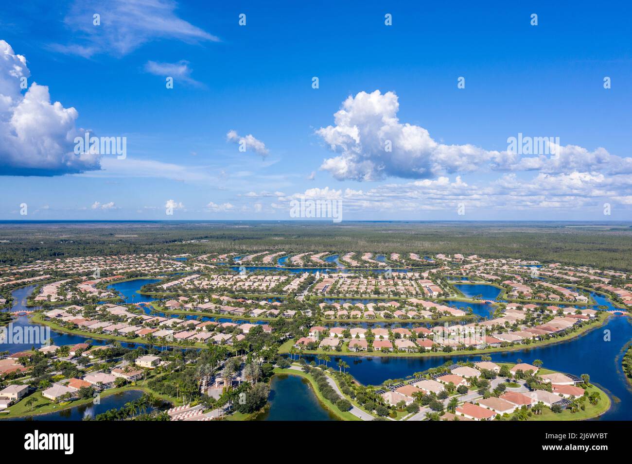 Veronawalk Community in Naples, Florida aerial drone image - Birds eye ...