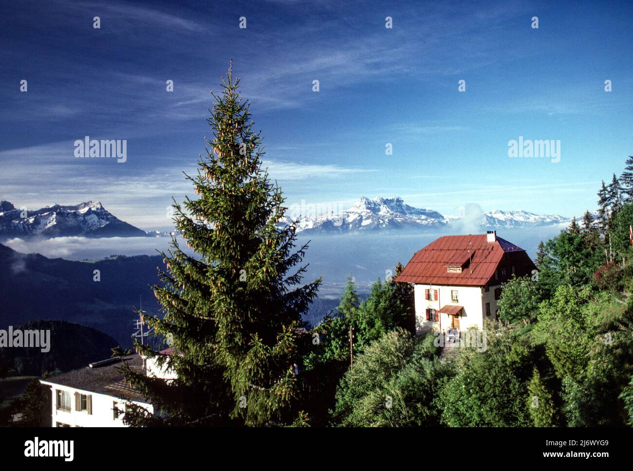 Swiss chalet, cabin in the Swiss Alps Switzerland Stock Photo - Alamy