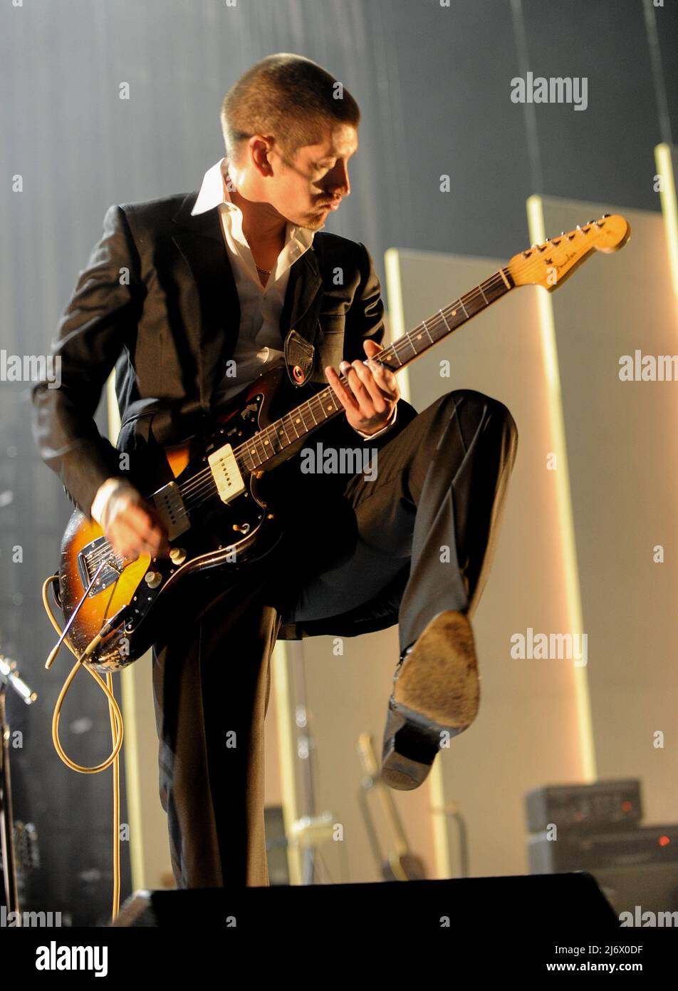 Alex Turner, lead singer of the Arctic Monkeys performs a hometown show ...