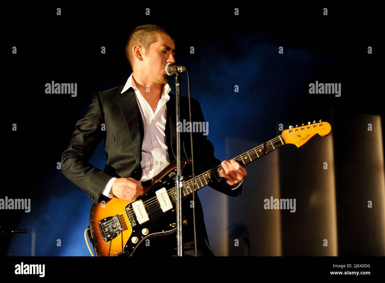 Alex Turner, lead singer of the Arctic Monkeys performs a hometown show ...