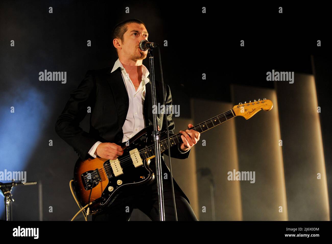 Alex Turner, lead singer of the Arctic Monkeys performs a hometown show ...