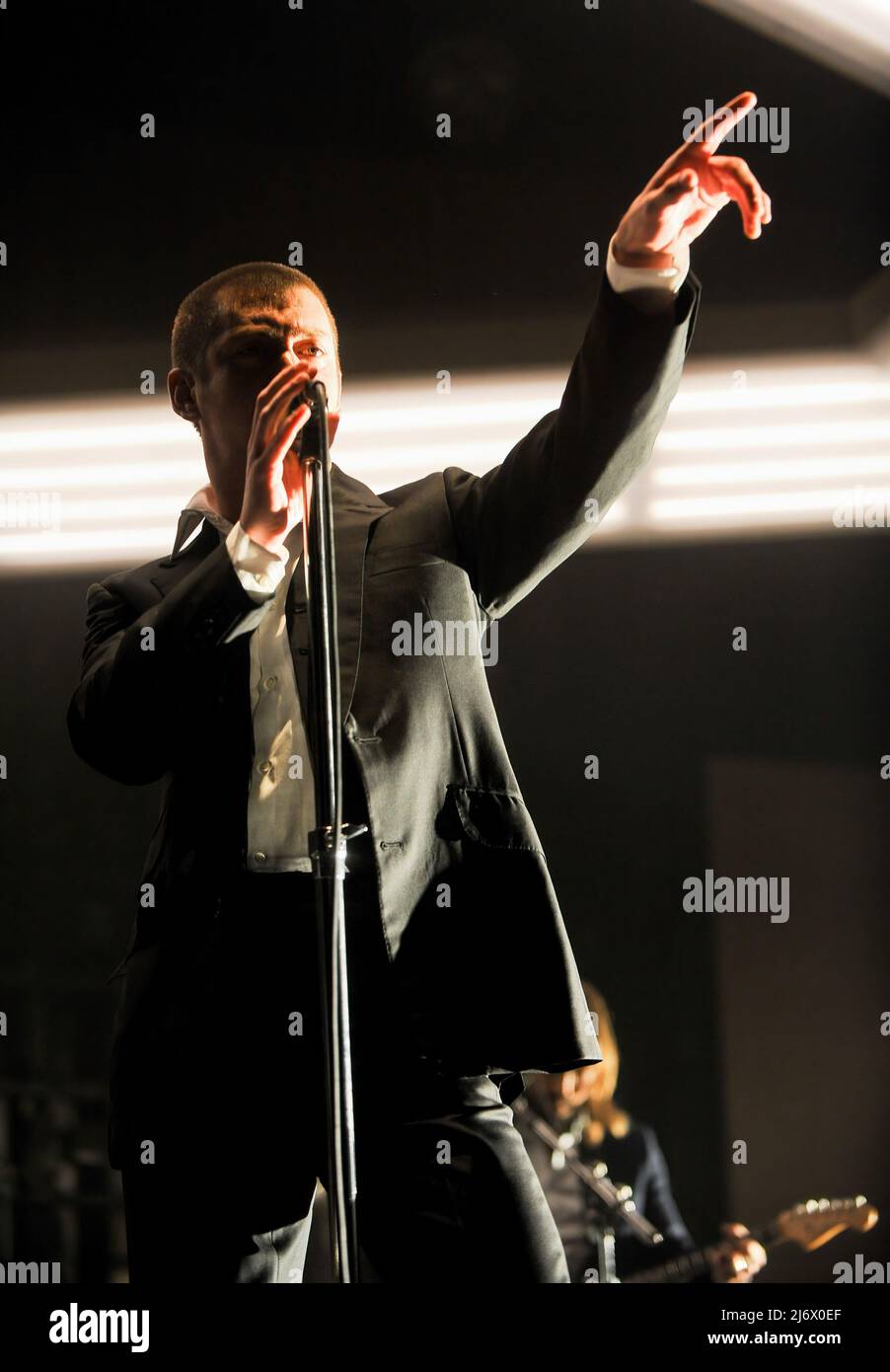 Alex Turner, lead singer of the Arctic Monkeys performs a hometown show ...
