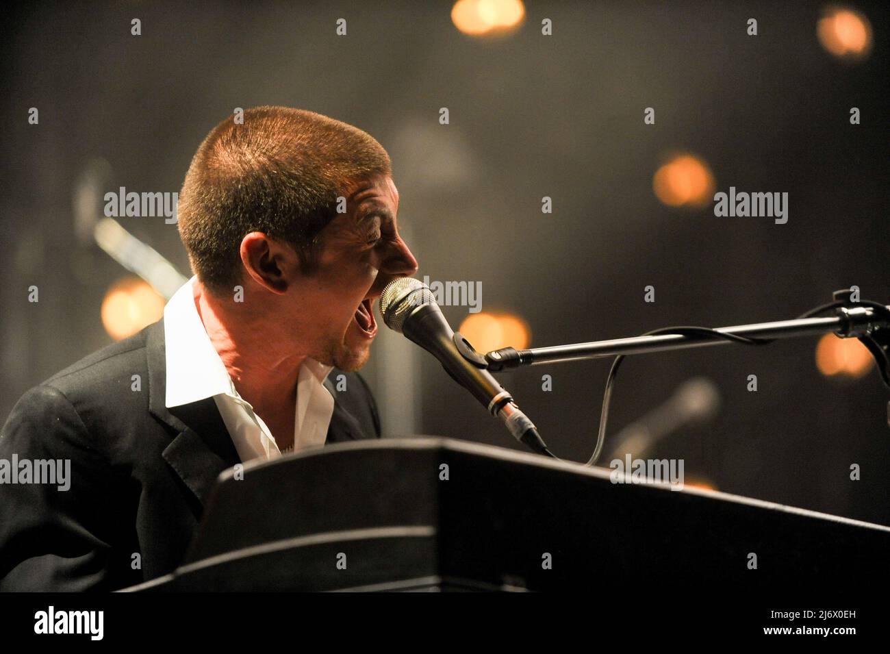 Alex Turner, lead singer of the Arctic Monkeys performs a hometown show ...