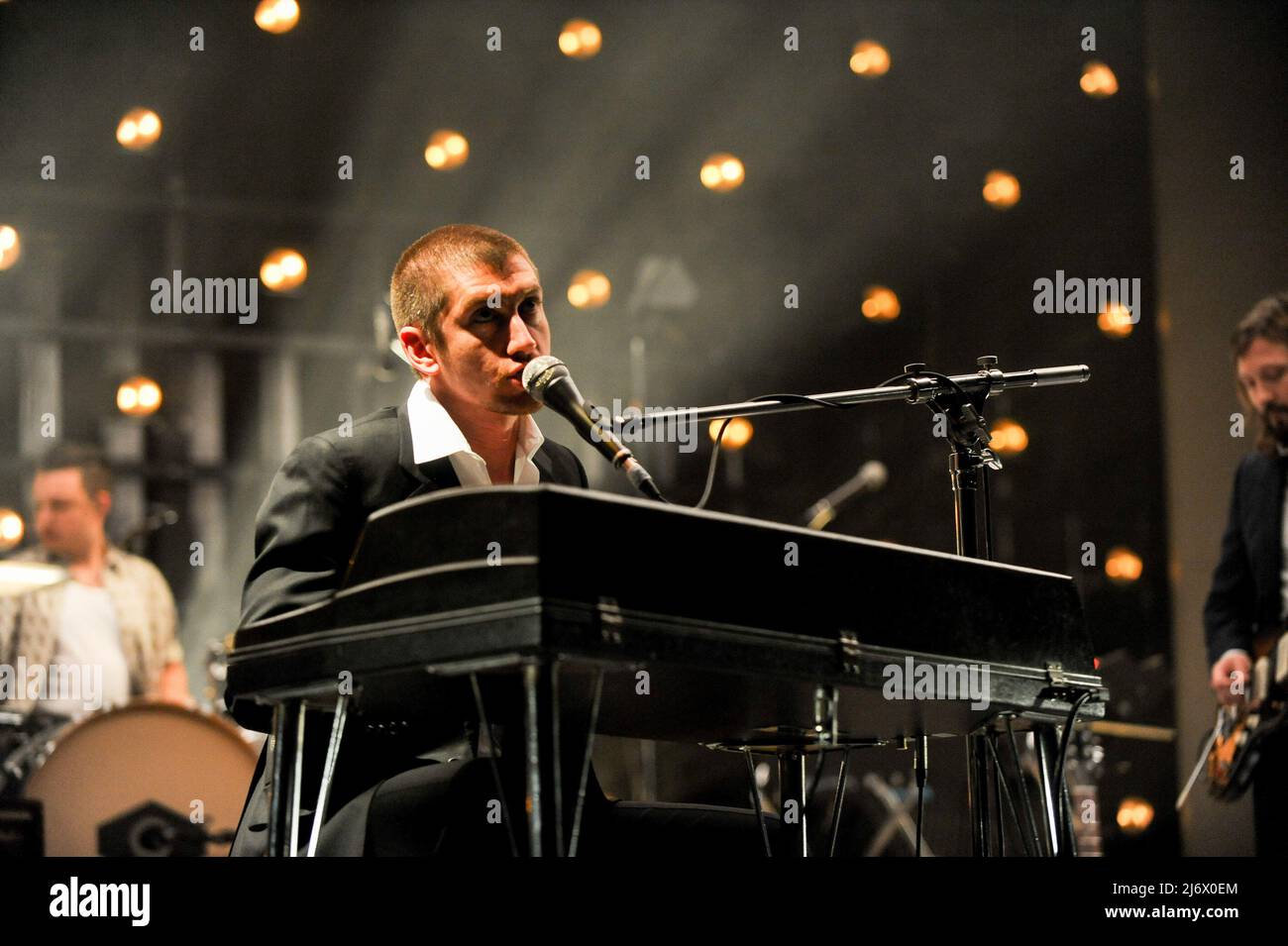 Alex Turner, lead singer of the Arctic Monkeys performs a hometown show ...
