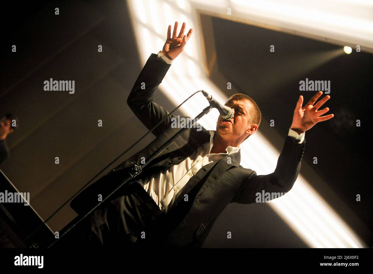 Alex Turner, lead singer of the Arctic Monkeys performs a hometown show ...