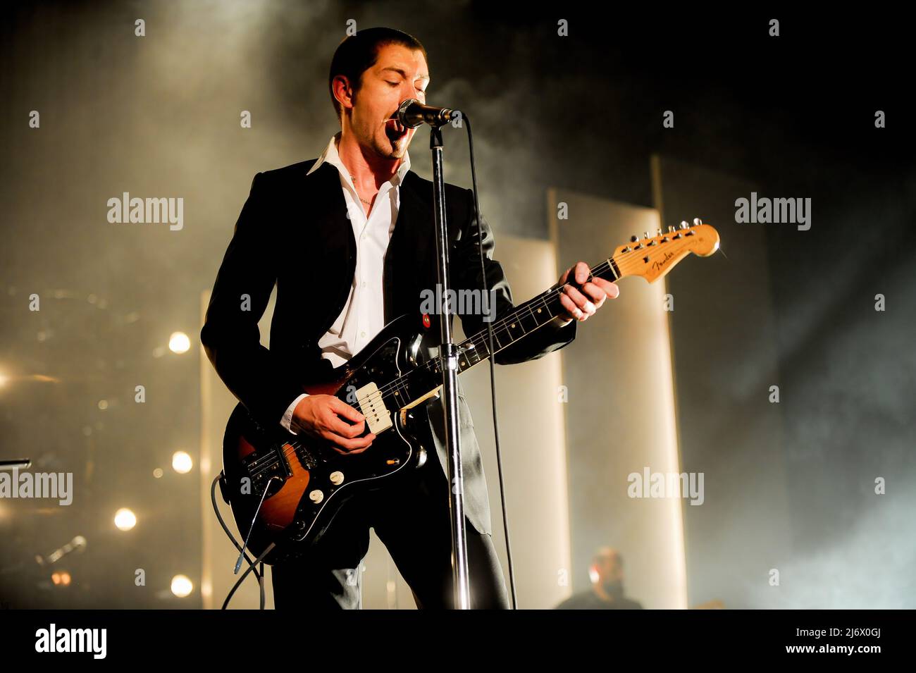 Alex Turner, lead singer of the Arctic Monkeys performs a hometown show ...
