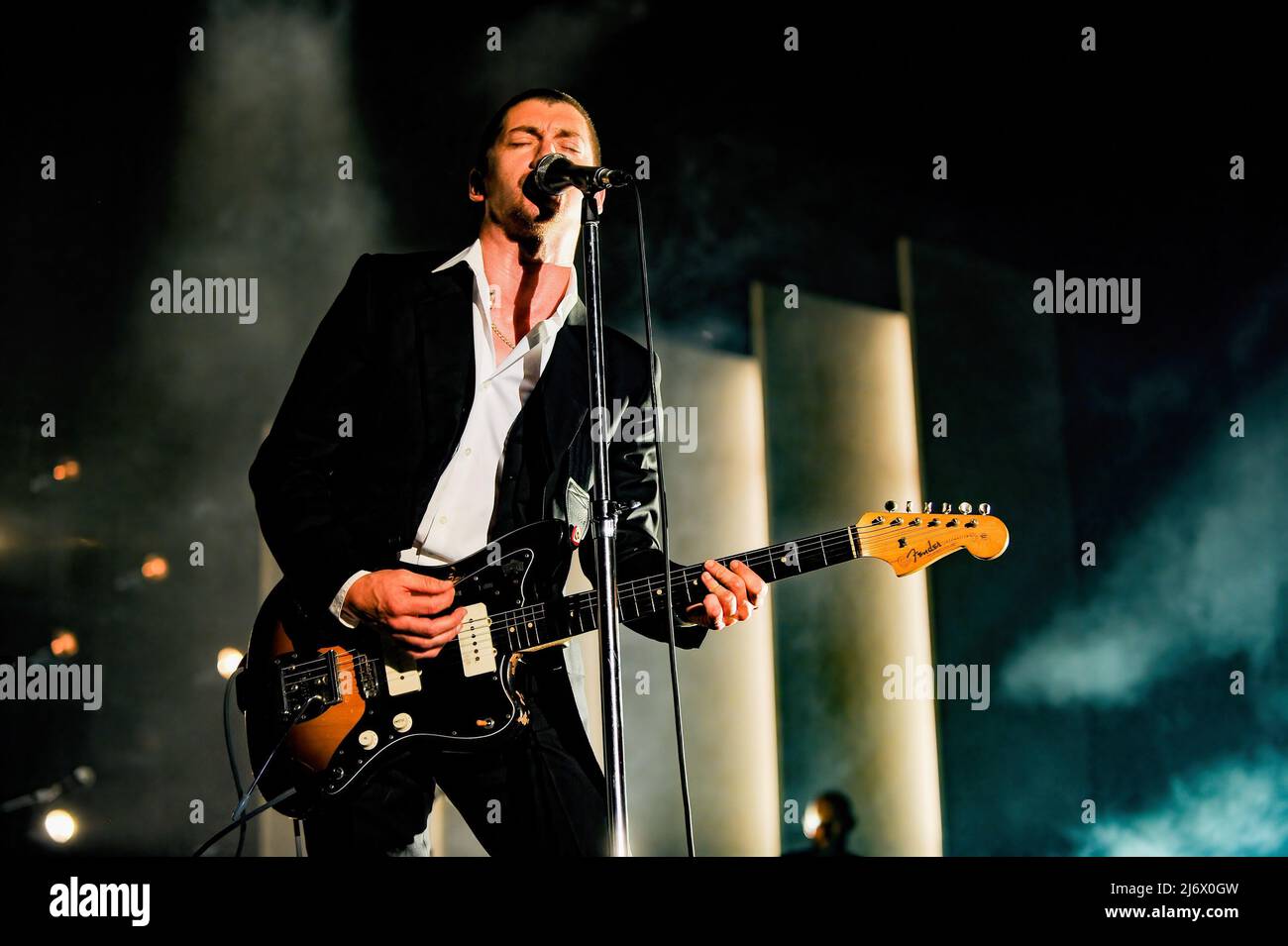 Alex Turner, lead singer of the Arctic Monkeys performs a hometown show ...