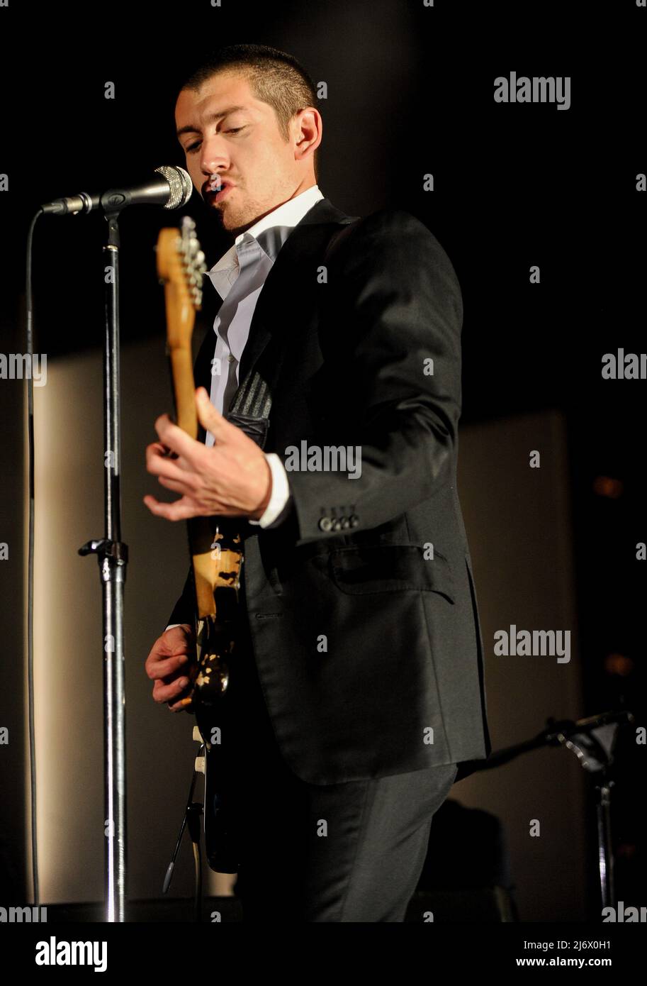 Alex Turner, lead singer of the Arctic Monkeys performs a hometown show ...