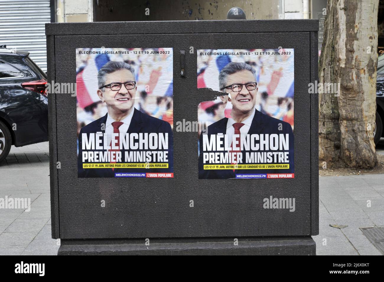 FRANCE. PARIS (75) 11TH ARR. POSTER BY JEAN-LUC MELENCHON, THE LEADER ...