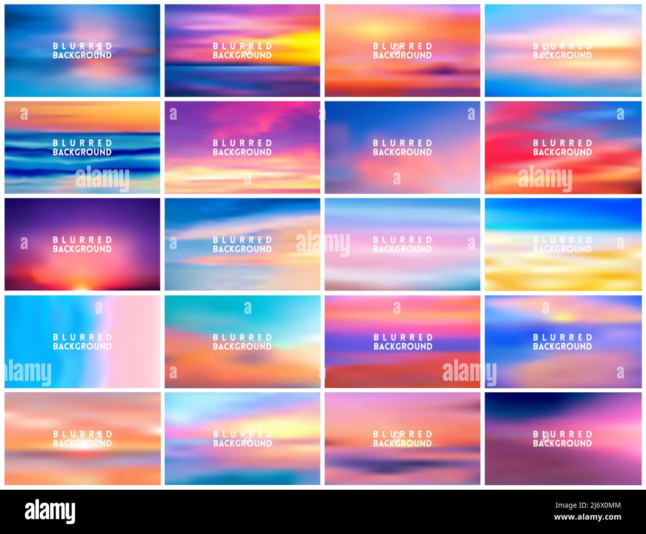 Big set of 20 horizontal wide blurred nature sea sunset backgrounds ...