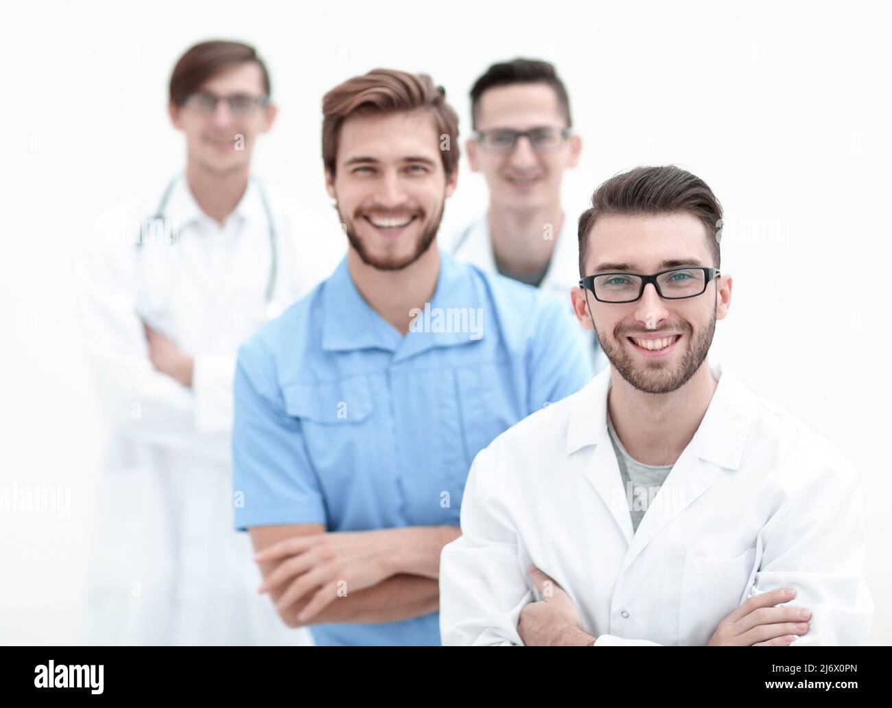 smiling team of young doctors Stock Photo - Alamy