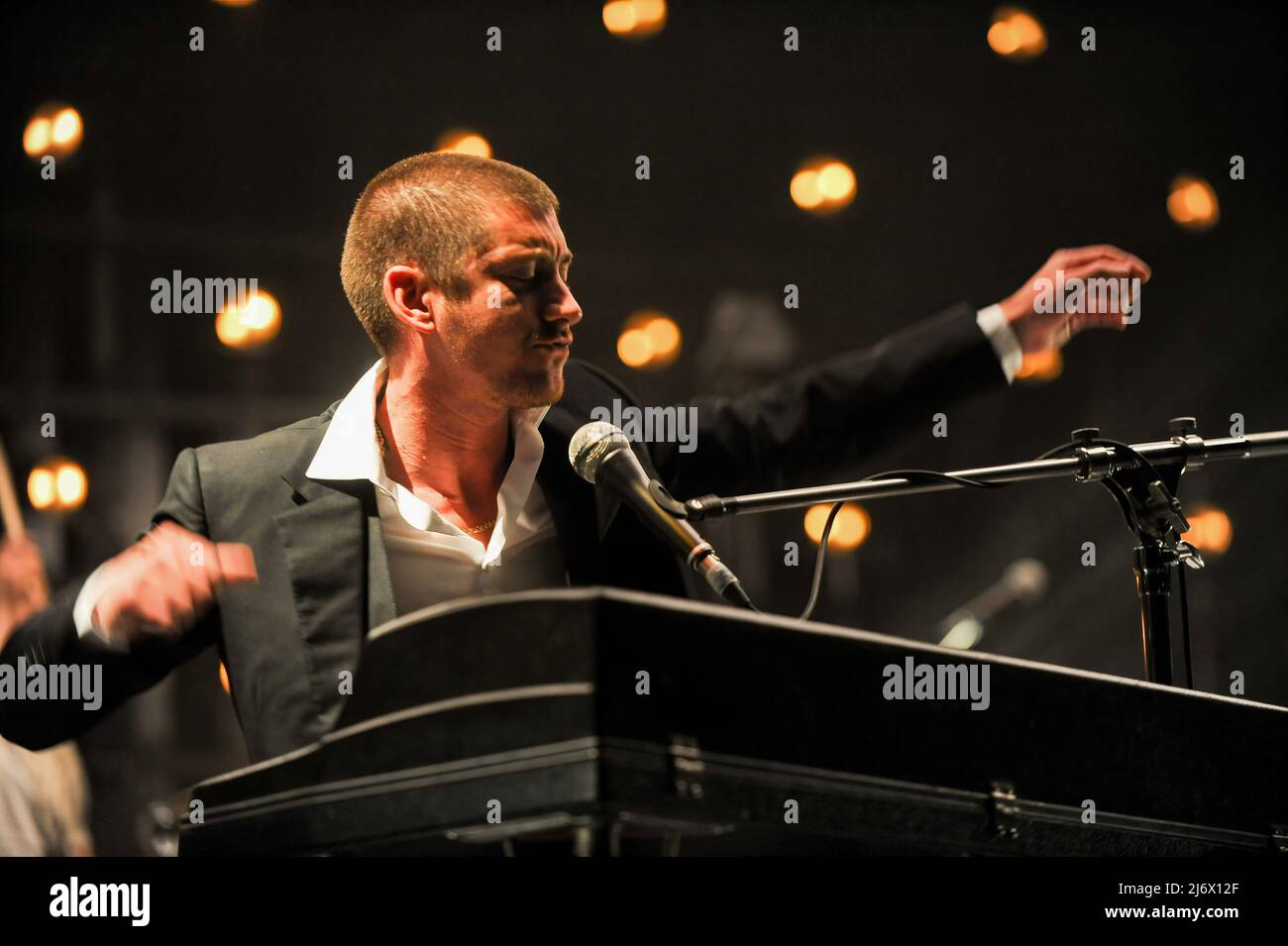 Alex Turner, lead singer of the Arctic Monkeys performs a hometown show ...