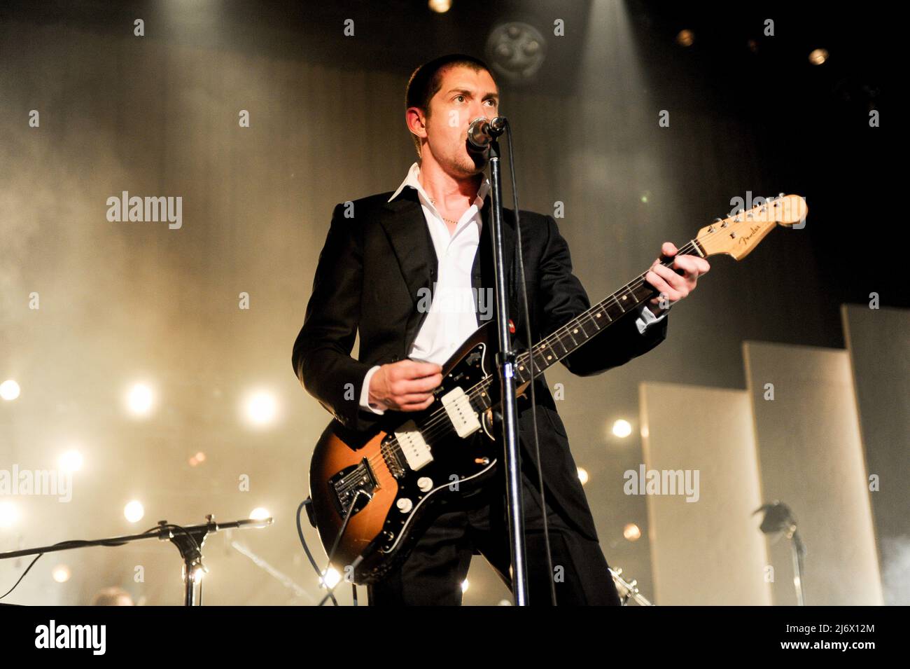 Alex Turner, lead singer of the Arctic Monkeys performs a hometown show ...