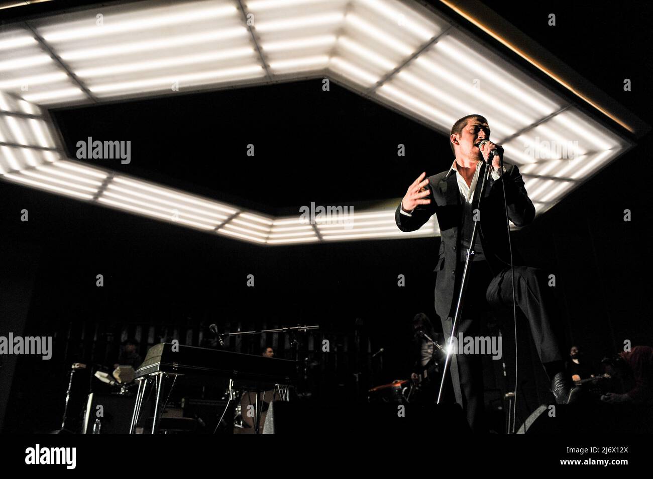 Alex Turner, lead singer of the Arctic Monkeys performs a hometown show ...