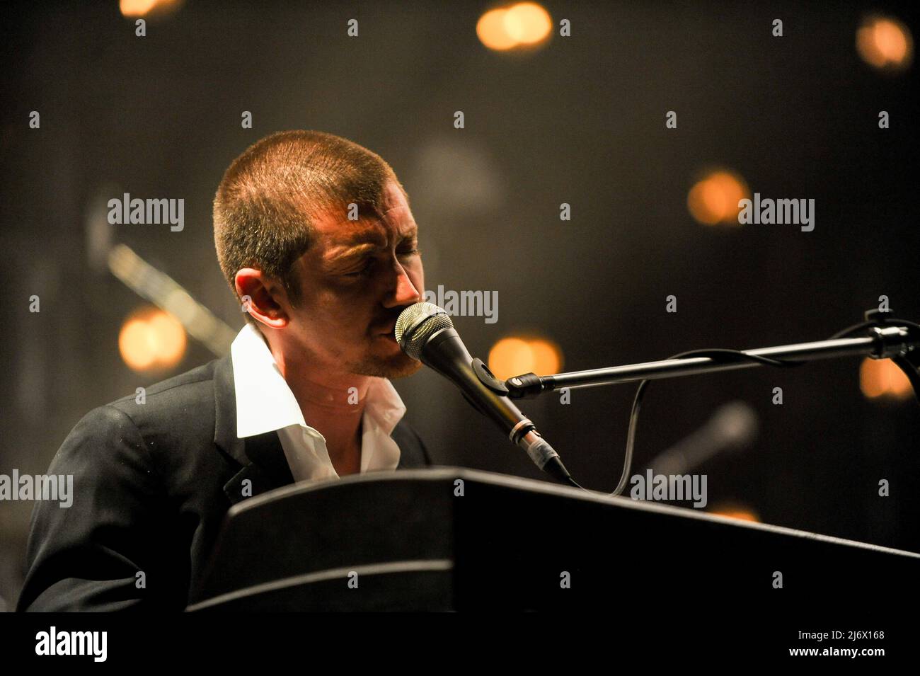 Alex Turner, lead singer of the Arctic Monkeys performs a hometown show ...