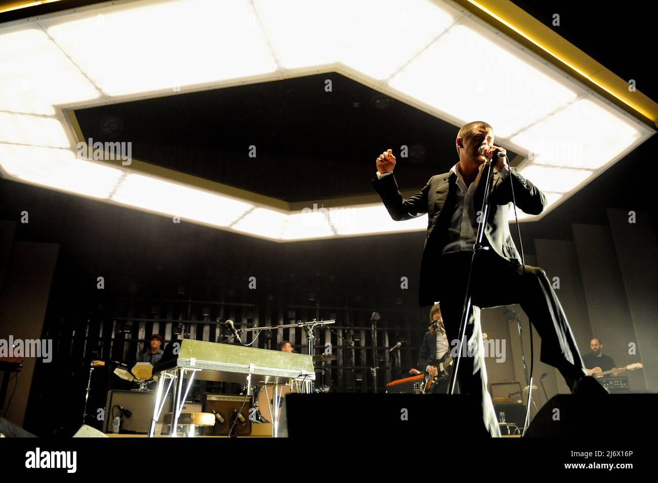 Alex Turner, lead singer of the Arctic Monkeys performs a hometown show ...