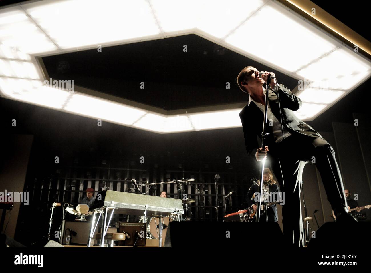 Alex Turner, lead singer of the Arctic Monkeys performs a hometown show ...