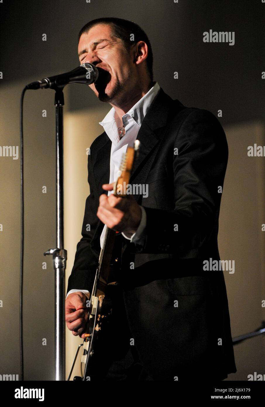 Alex Turner, lead singer of the Arctic Monkeys performs a hometown show ...