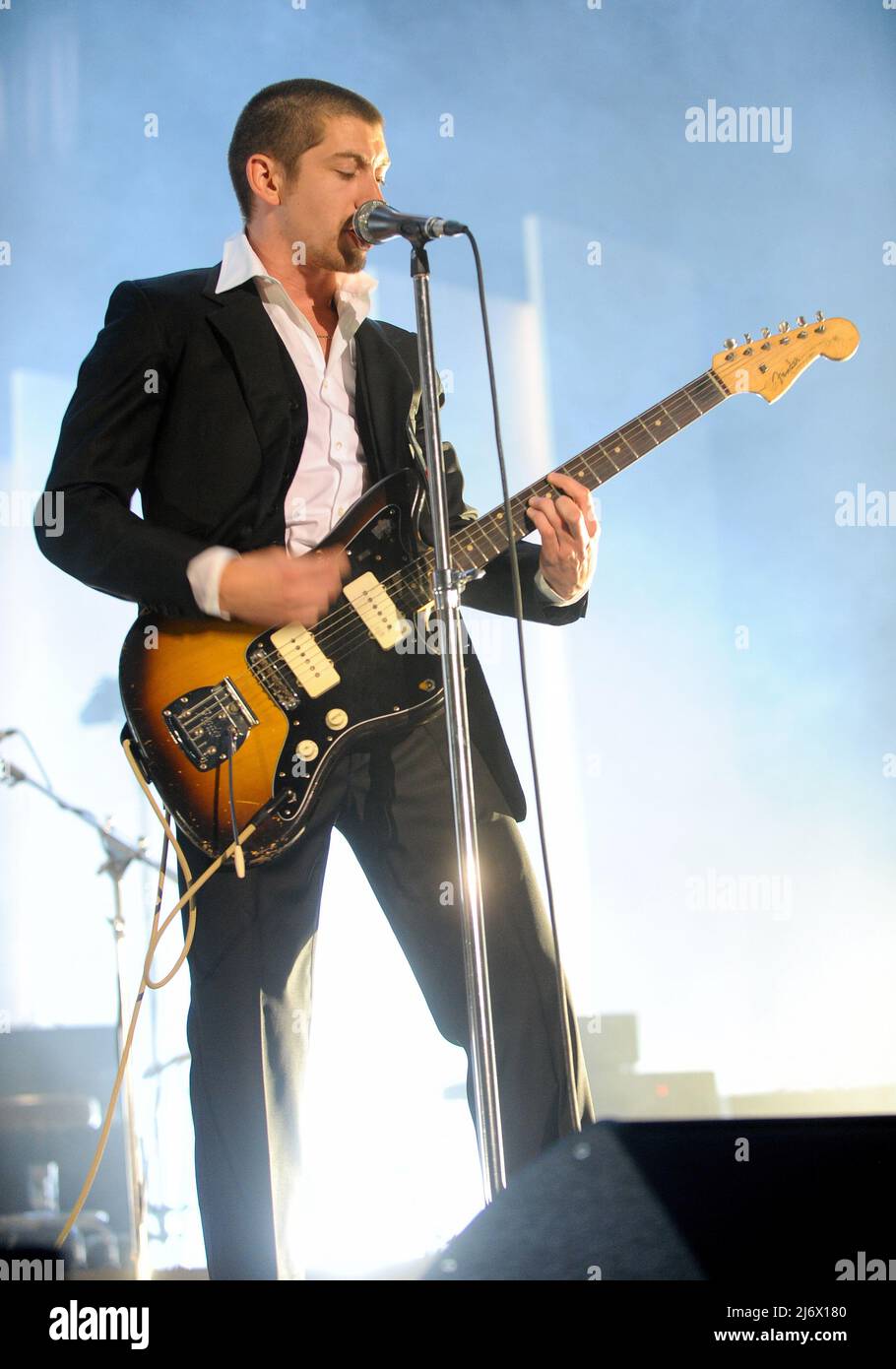 Alex Turner, lead singer of the Arctic Monkeys performs a hometown show ...