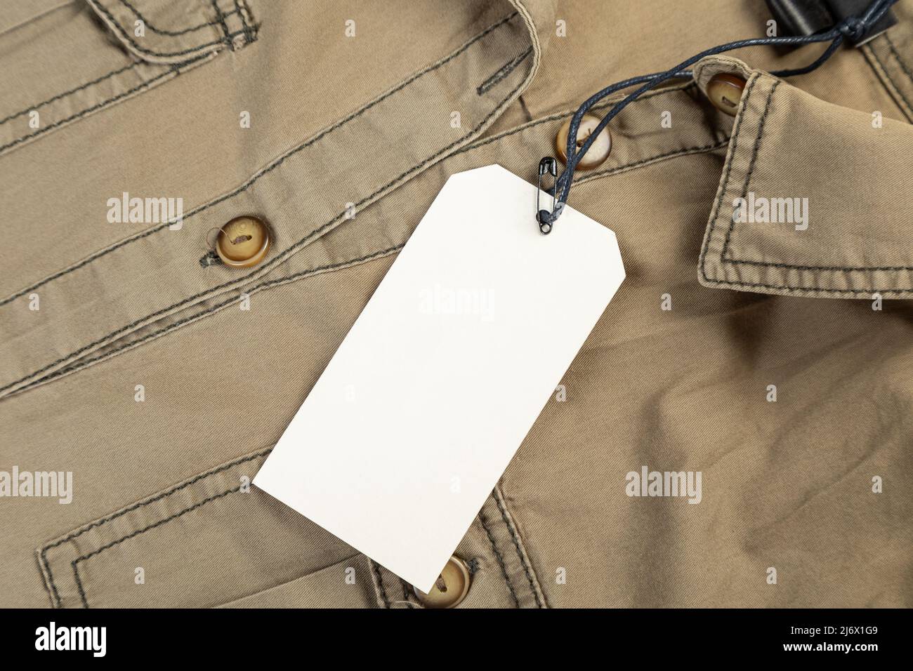 Plain clothing price tag close up place for your text or logo Stock ...