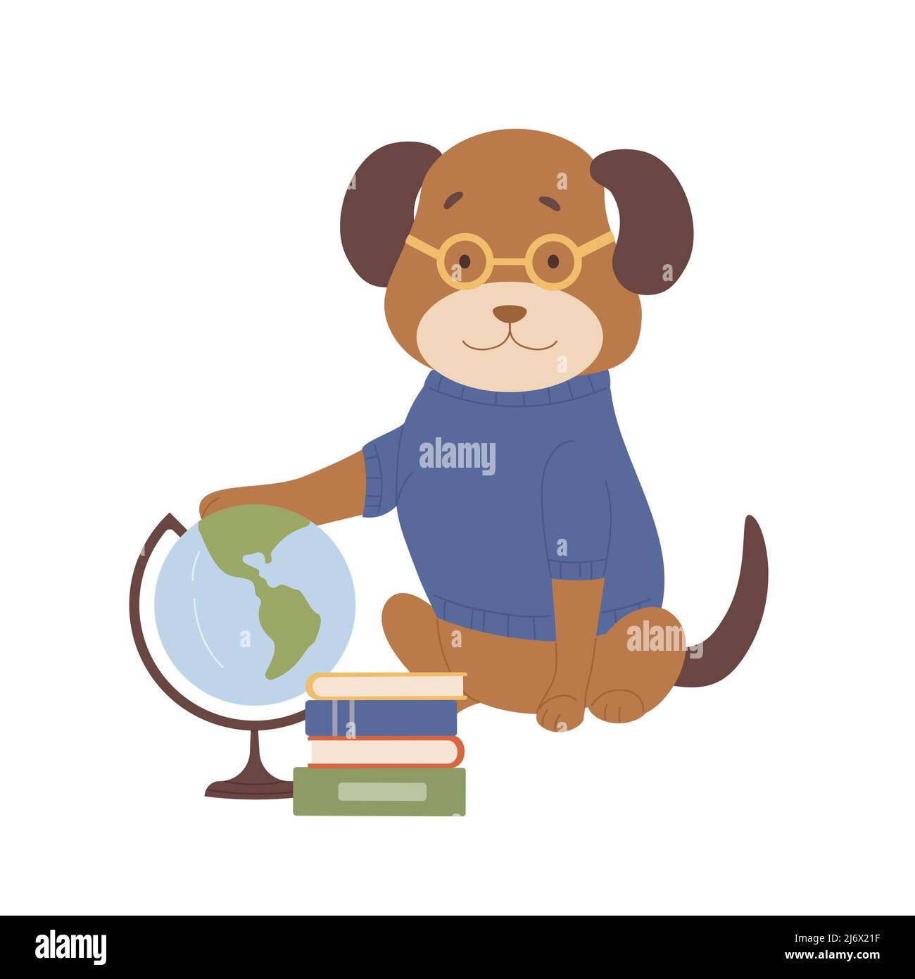 Dog reading dictionary Stock Vector Images - Alamy