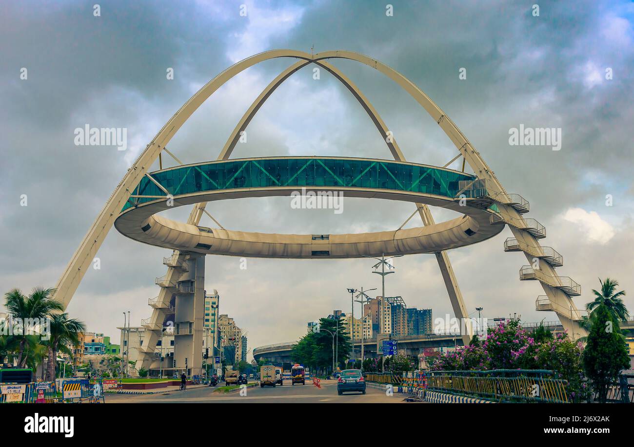 Aerial View of Famous BISWA BANGLA or KOLKATA GATE with highrise ...