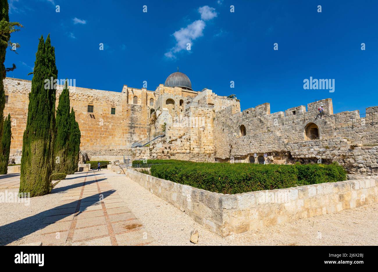 Jerusalem, Israel - October 13, 2017: Umayyad Palace Garden ...