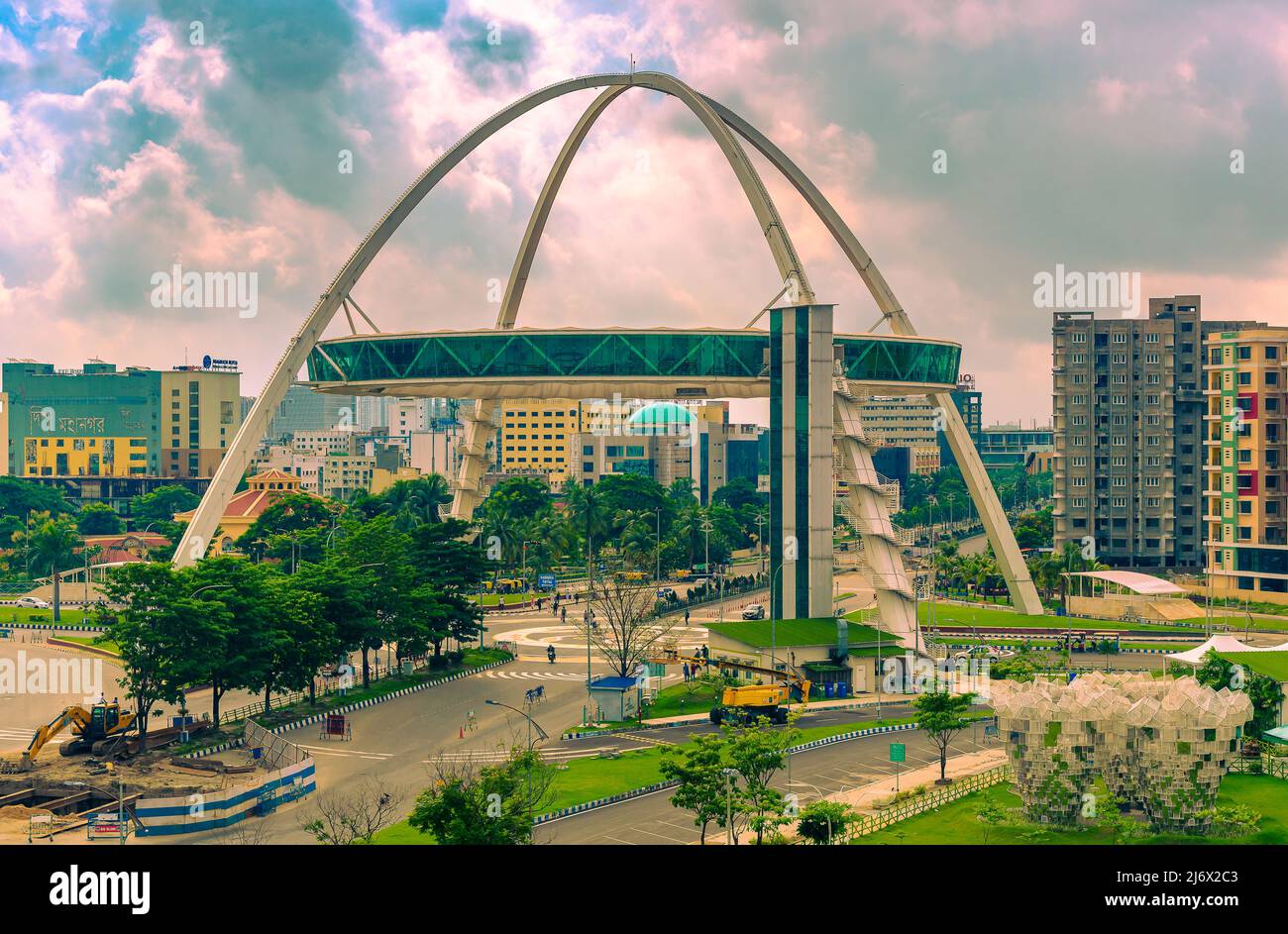Aerial View of Famous BISWA BANGLA or KOLKATA GATE with highrise ...