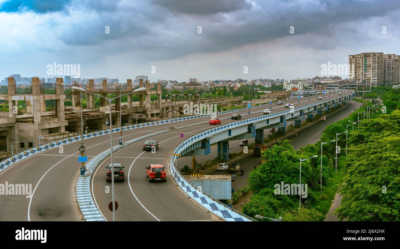 Aerial view of MAA or PARAMA ISLAND Flyover with City scape View ...