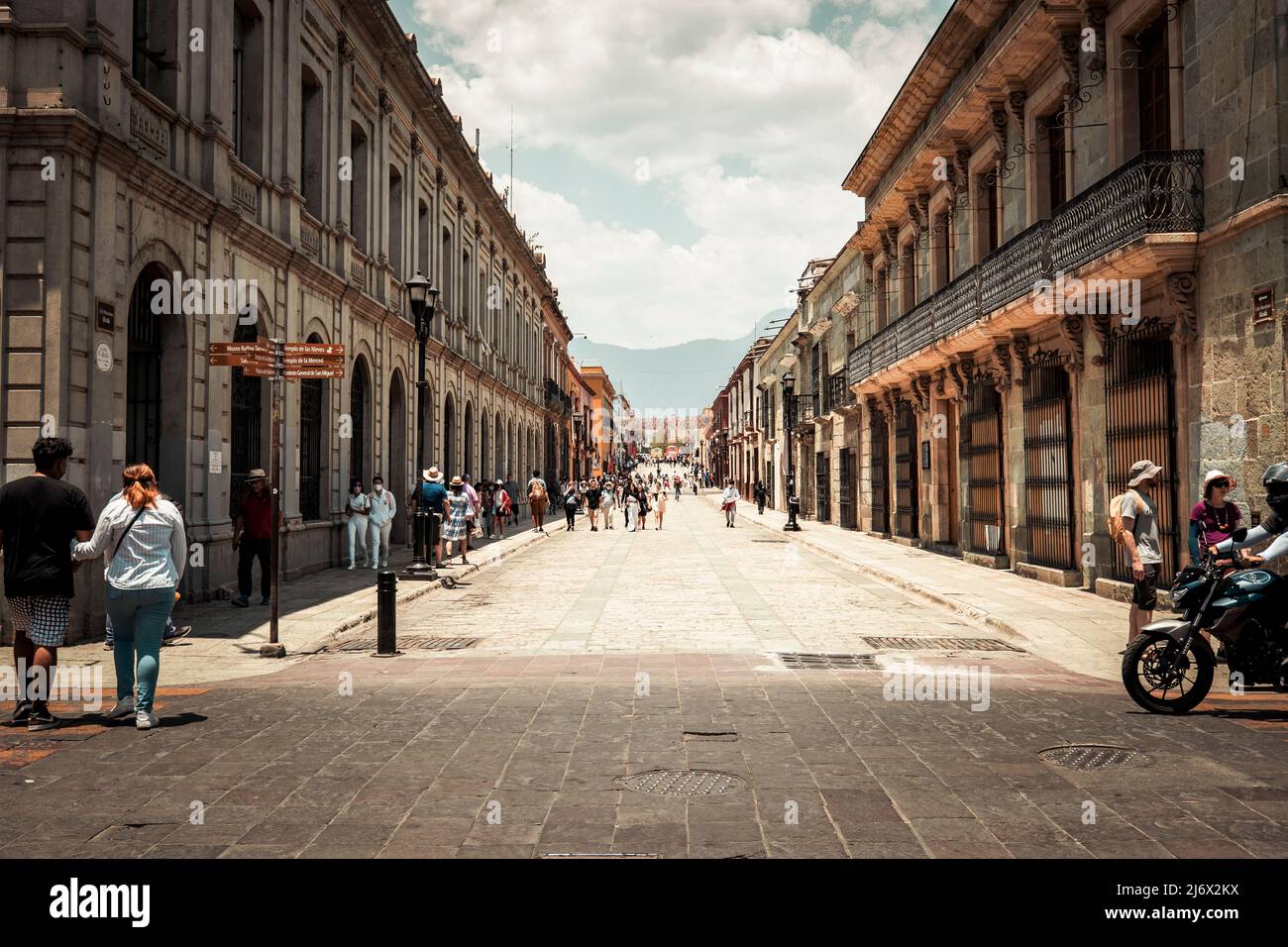 A view of streets of Oaxaca downtown, mexico Stock Photo - Alamy
