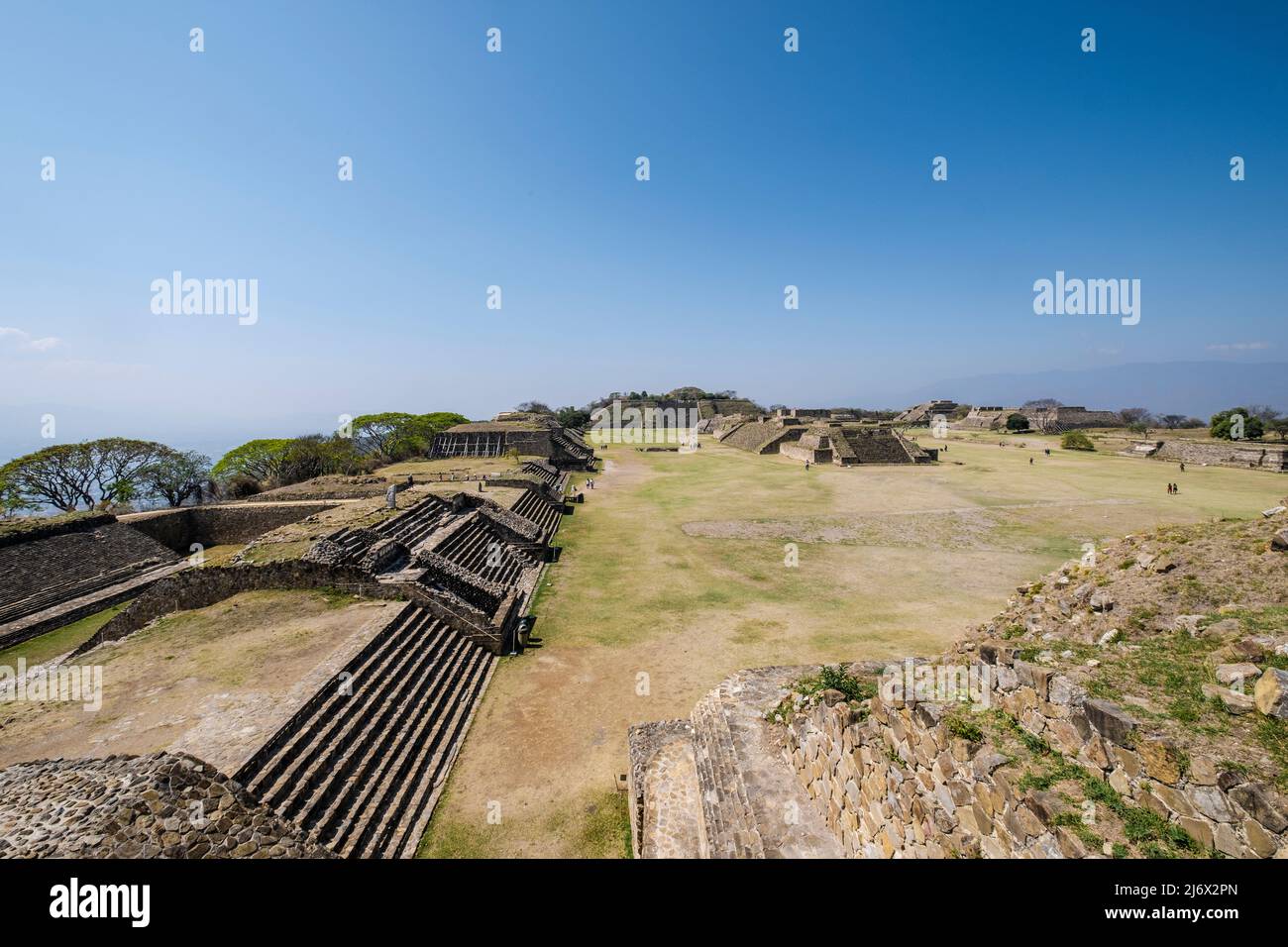 Panorama of ruins of ancient city of Mesoamerican Zapotec civilization ...