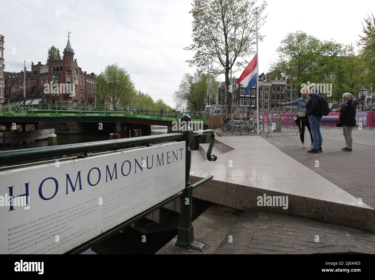 Members of the public are seen at the Homomonument during the ...